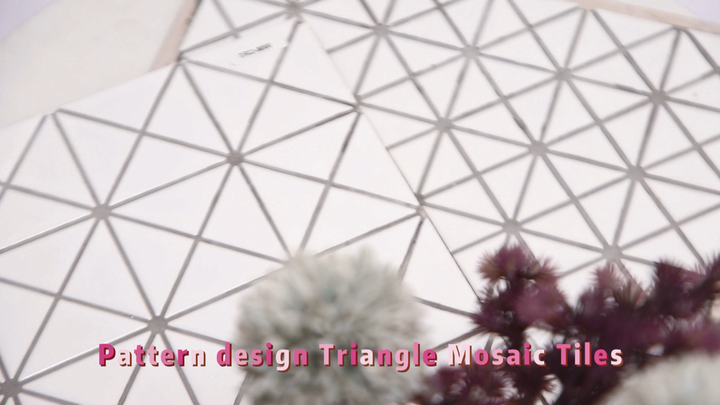 2" Blue Triangle Ceramic Mosaic Tiles for Decorative Floors