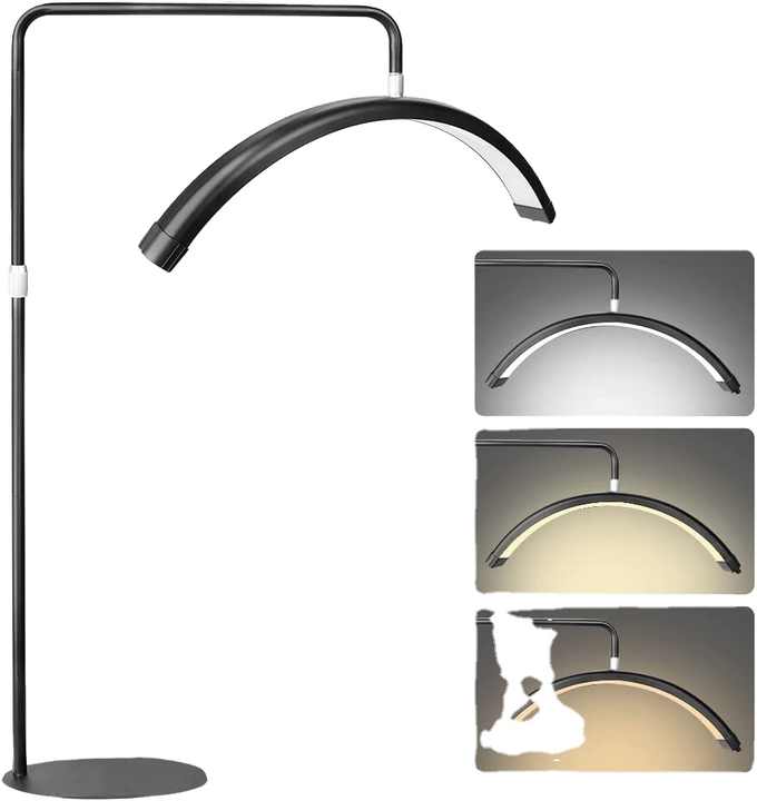 New Half Ring LED Moon Lash Light on Casters for Makeup 23inch Eyelash ...