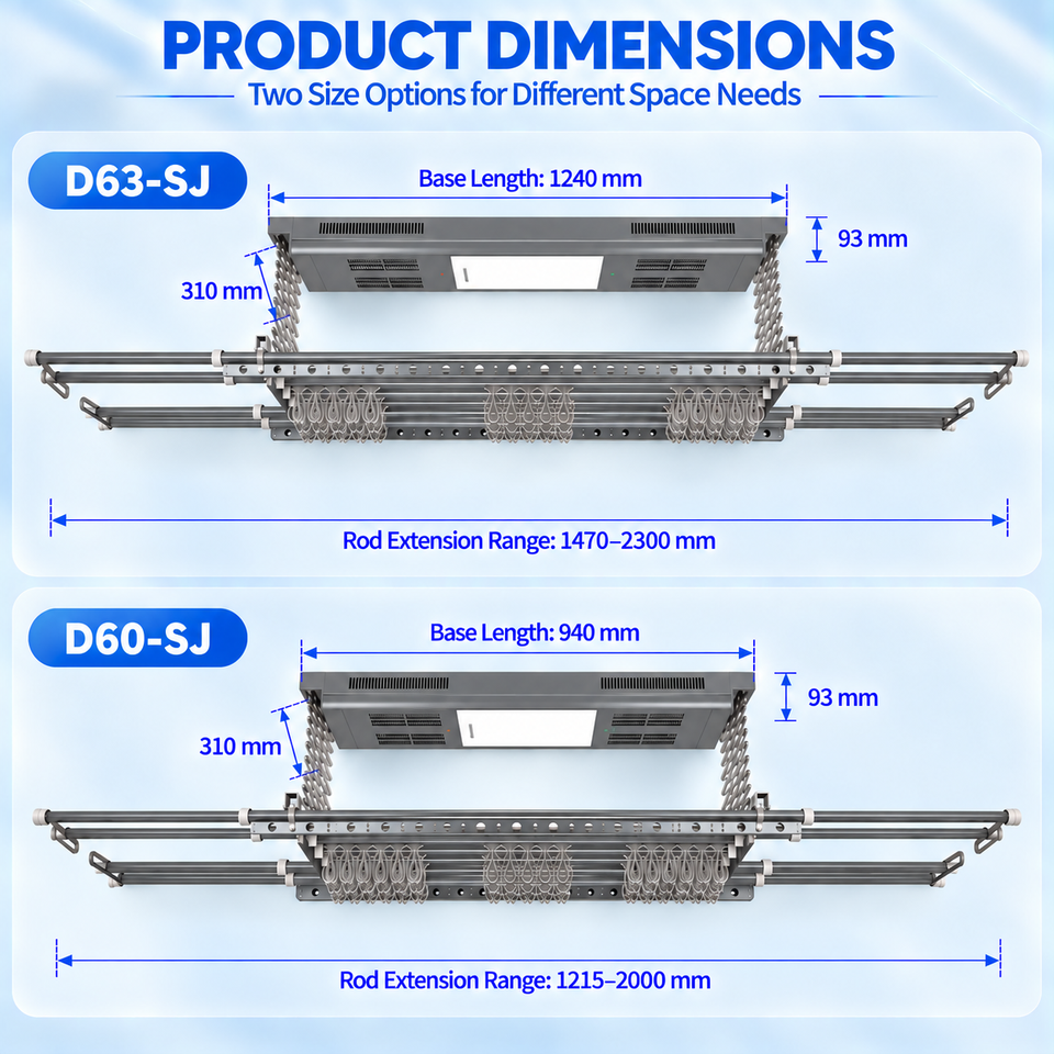 Wall Mounted Smart Electric Clothes Dryer Rack Folding Laundry Hanger ...