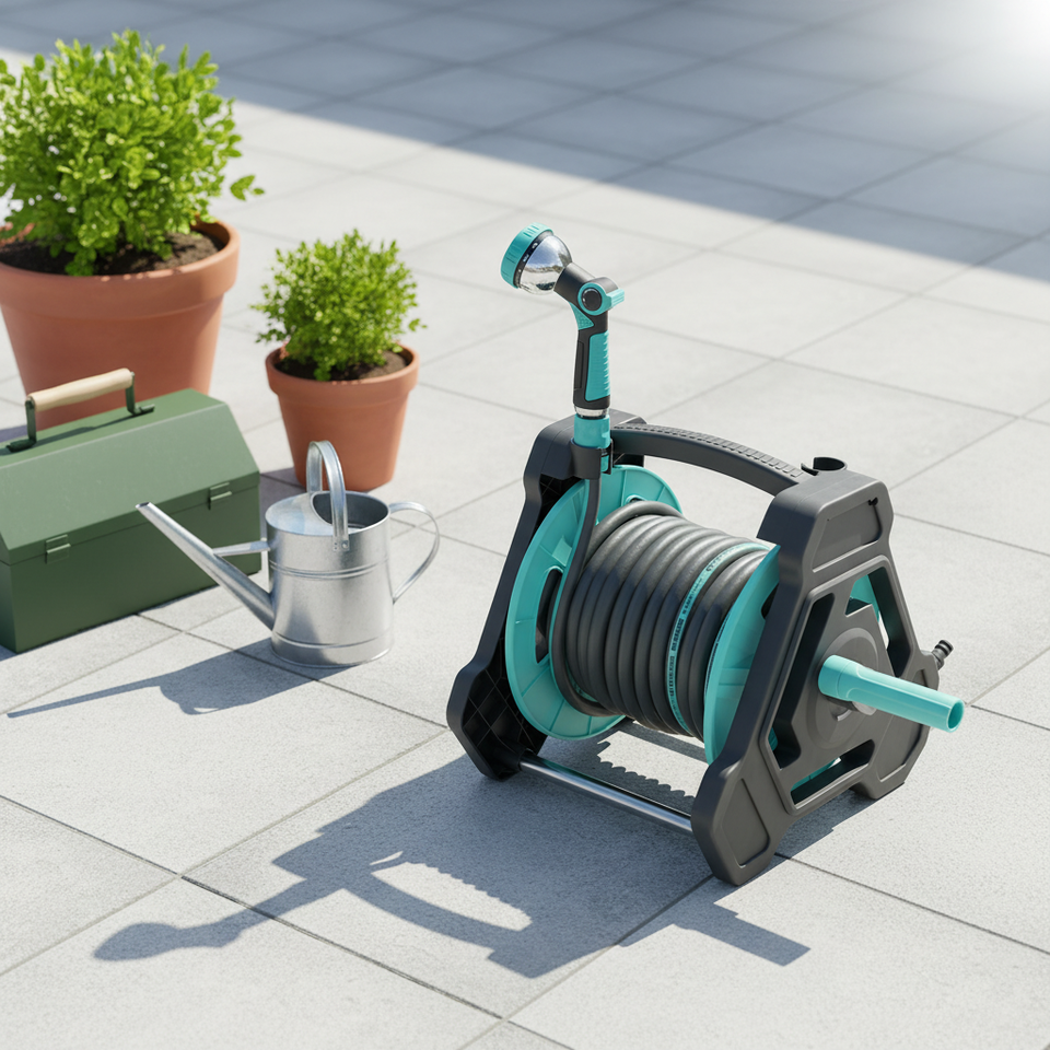 Portable Commercial Retractable Garden Water Hose Reel Wall Mounted ...