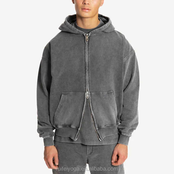 Wholesale High Quality Plain Stone Vintage Washed Hoodie