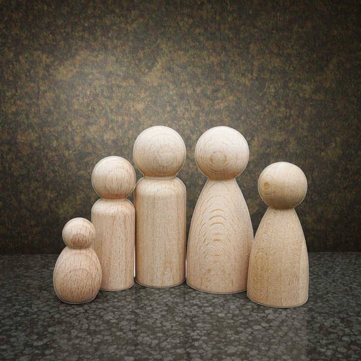 Unpainted DIY Beech Wood Puppet Blocks Original Hand-Painted Christmas ...