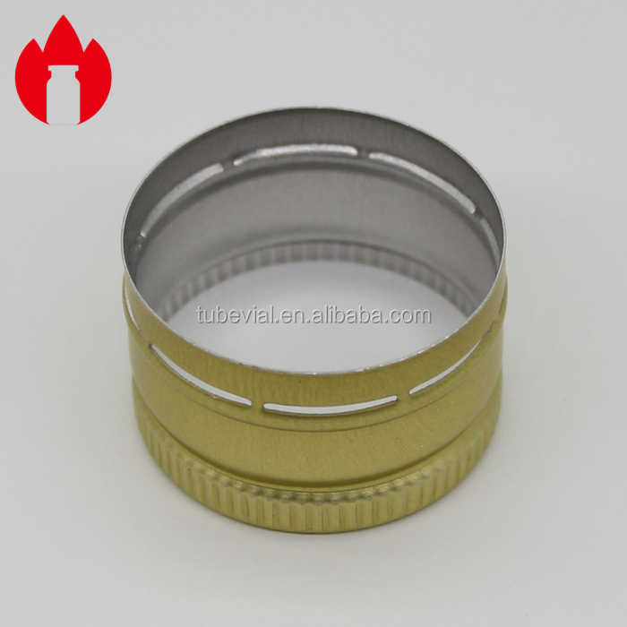28mm Aluminum Pilfer Proof Cap for Glass Vials - Gold Color
