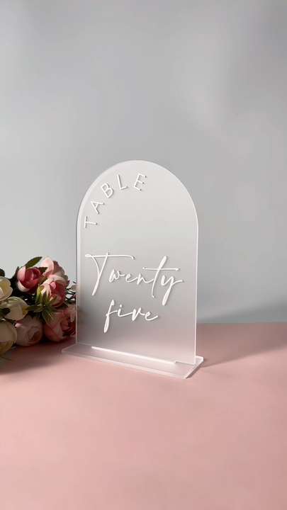 Arched Table Signs - Eco-Friendly Acrylic Wedding Numbers