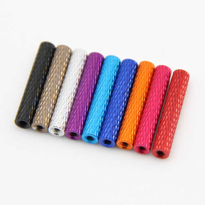 Anodized M3 Aluminum Knurled Round Standoff Spacers