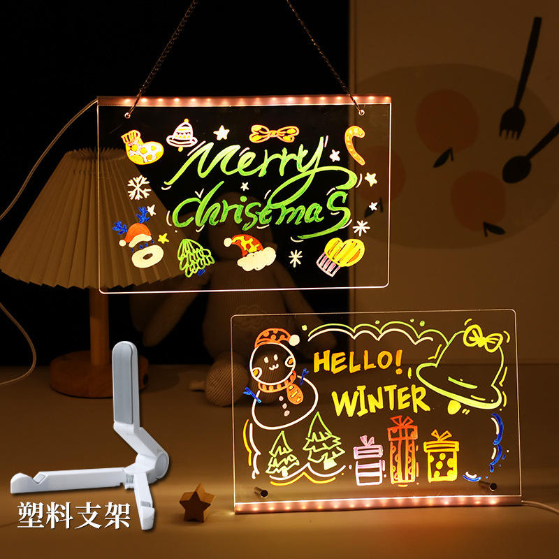 Luminous Acrylic Board Erasable Transparent Message Board Festival ...