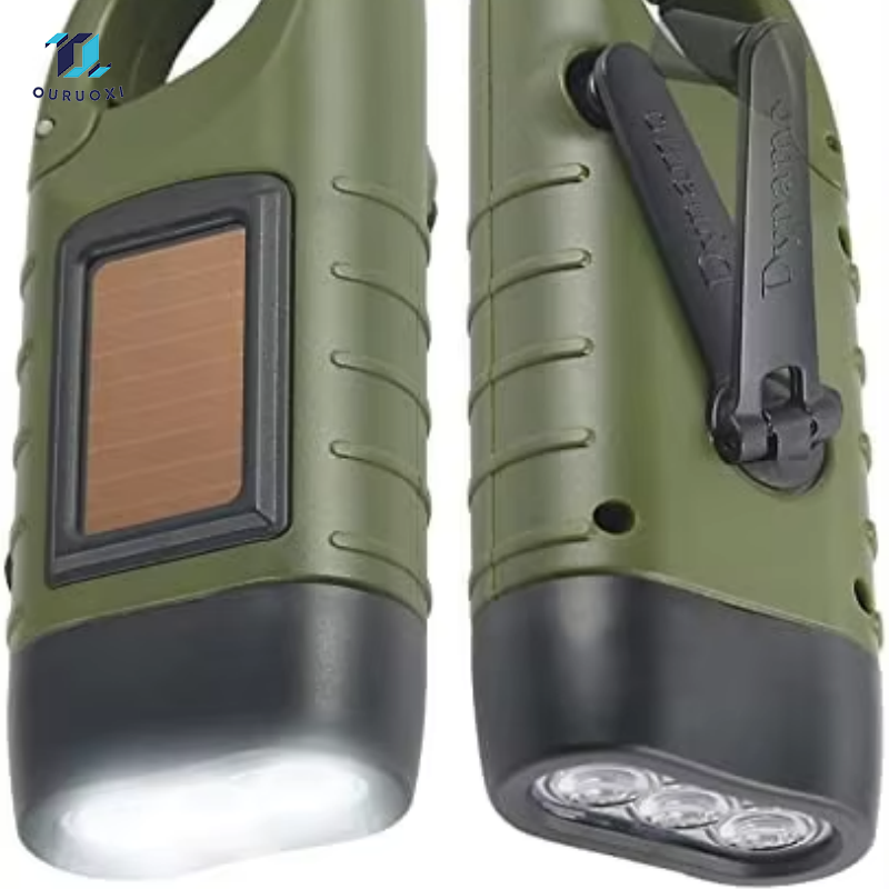 Hand Crank Solar Dynamo Flashlight Rechargeable Emergency LED Mini ...