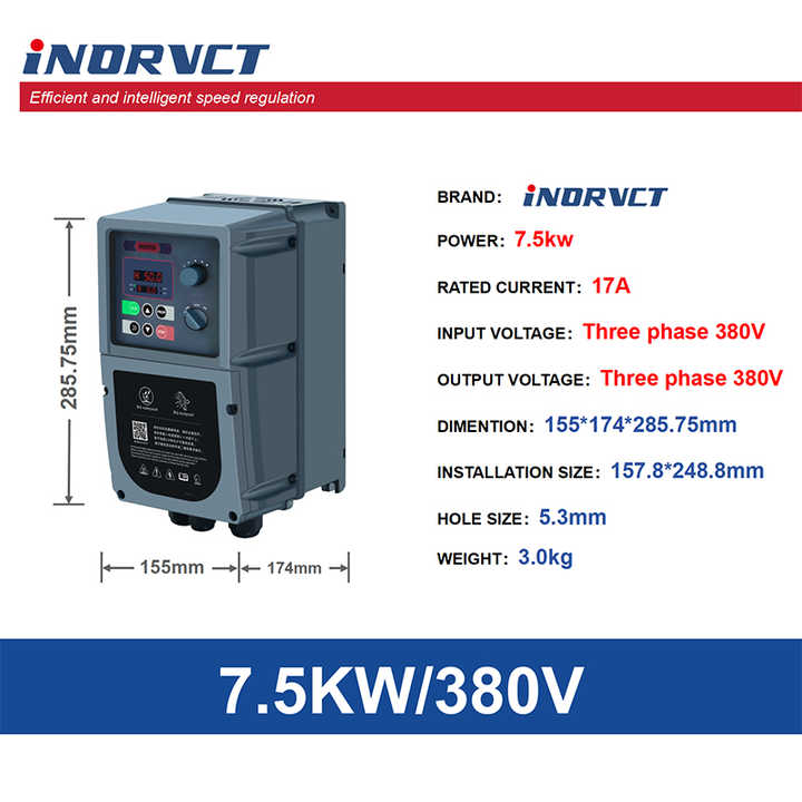 IP66 Waterproof 7.5KW VFD Frequency Converter Inverter Three Phase 380V ...