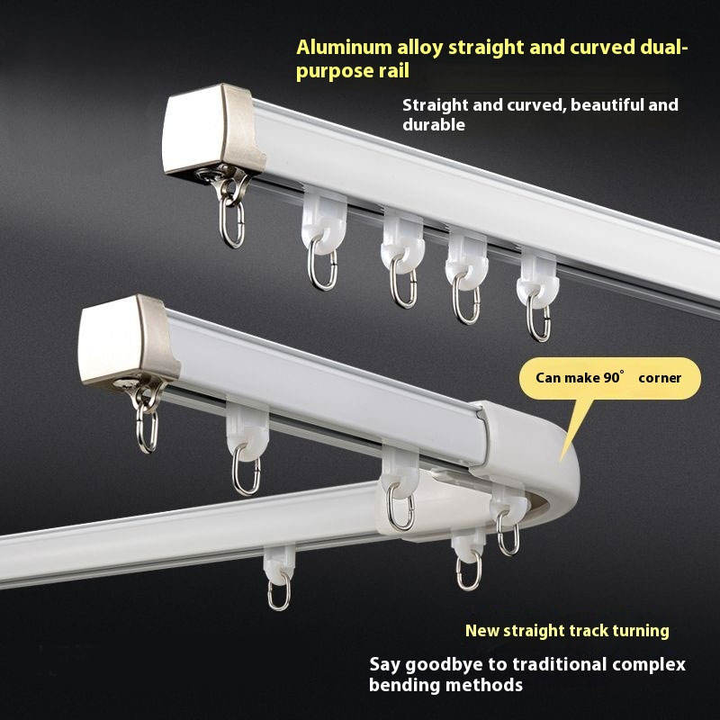 3M Heavy Duty Metal Double Ceiling Curtain Track - Bendable L-U Shape ...