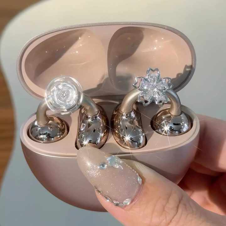 Canli ACC Bluetooth Earbuds with Rotatable Flower Earrings