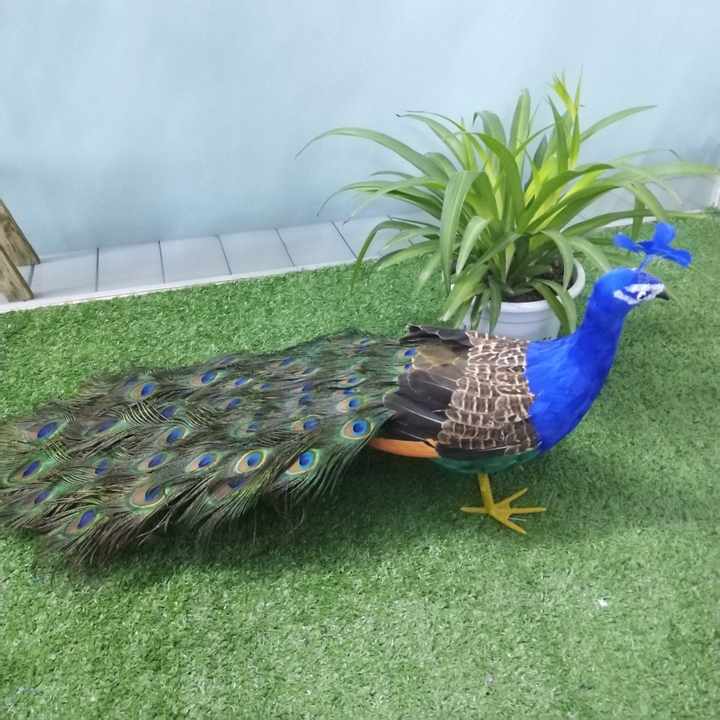 Life Size Peacock Lawn Ornaments Garden Decor Yard Art Plastic ...