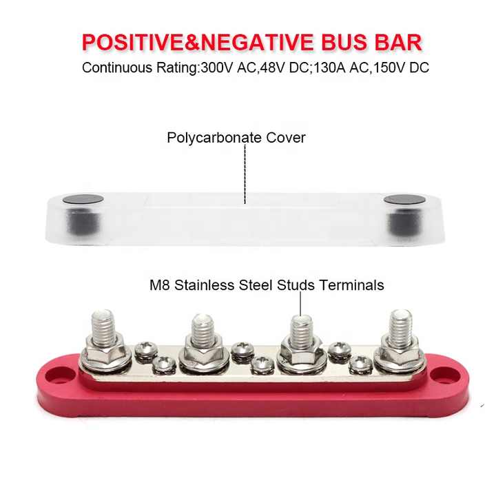 4 Stud Copper Bus Bar for EV Battery, High Current Power Distribution ...