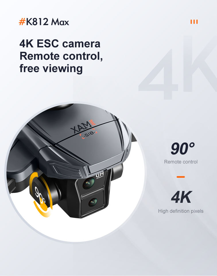 K812 MAX Foldable Drone with Camera and Intelligent Obstacle Avoidance ...