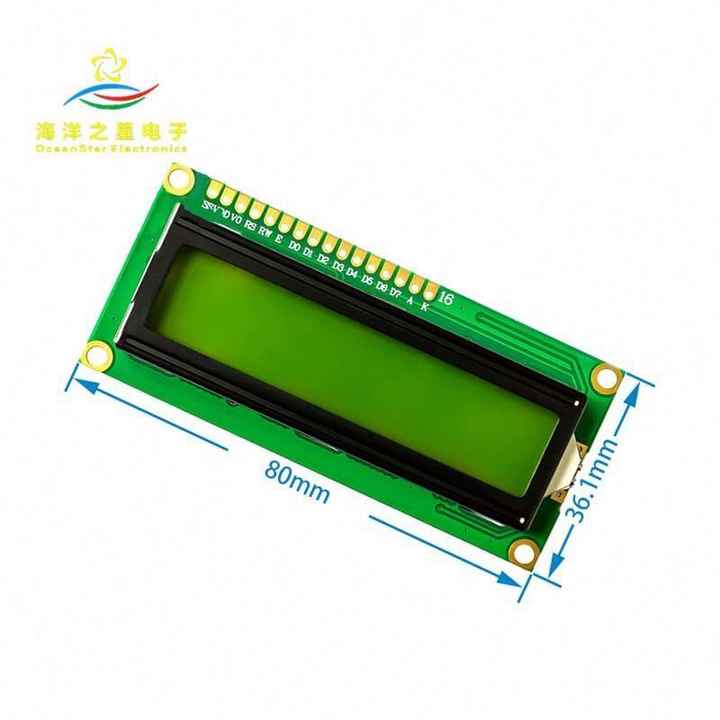 Blue /yellow-green screen 1602/2004/12864/1604/0802 LCD screen 5V LCD ...