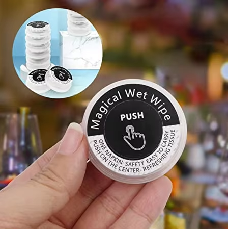Magic Push Clean Compressed Wet Wipes Disposable Cleansing Wipes (1 ...