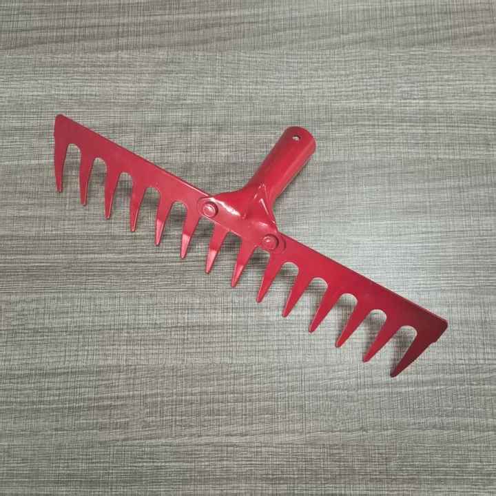 Industrial & DIY Grade Carbon Steel Lawn Rake with 14 Tines for Farm ...
