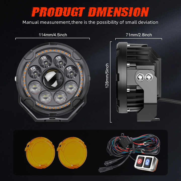 2025 New Motor Lights - High Low Beam Amber DRL ADV Enduro