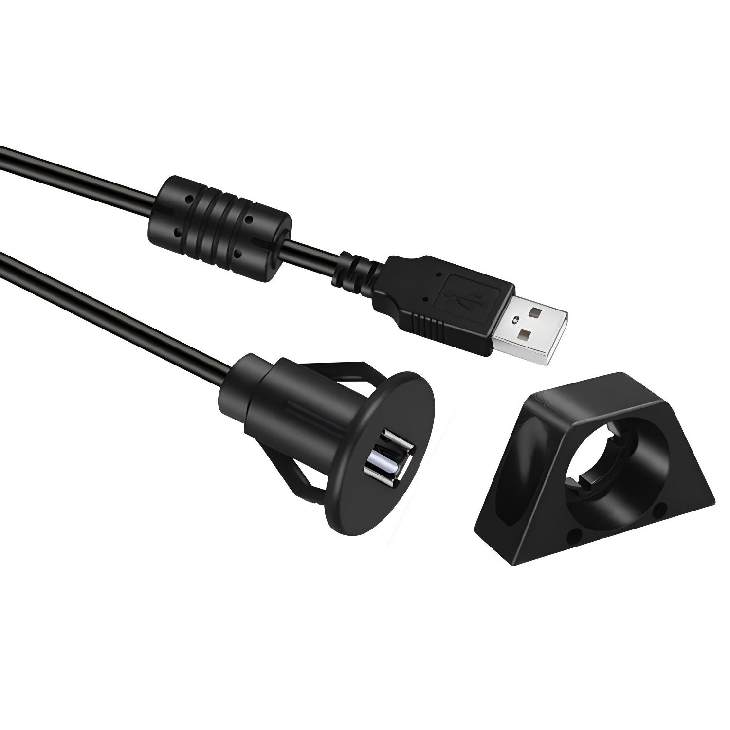 USB 2.0 Flush Mount Cable - Reliable Car Dashboard Extension