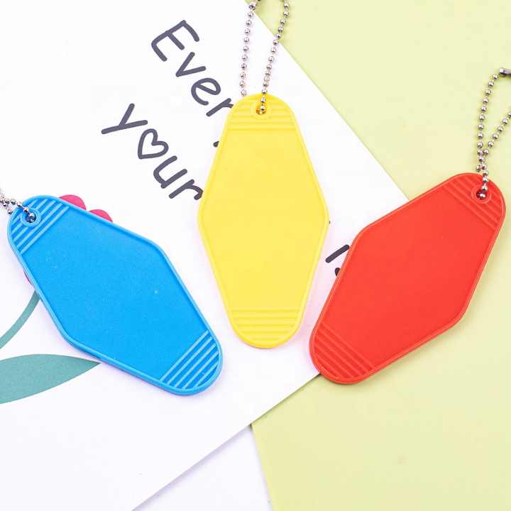 Custom Promotion ABS Acrylic Motel and Hotel Keychains Blank Retro ...