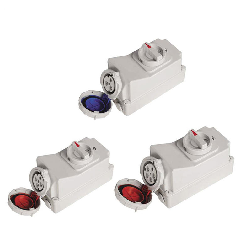 Mechanical Interlocking 16A3 Hole 4-core Switch Socket German Standard ...