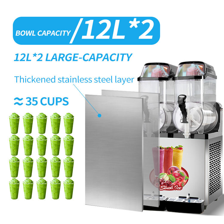 Smoothie Slush Machine Home Use PC Double Tanks Slurry Tank Stainless ...
