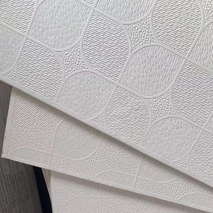 Gypsum Ceiling Panel PVC Laminated Tile 603x603 Soundproof Acoustic ...