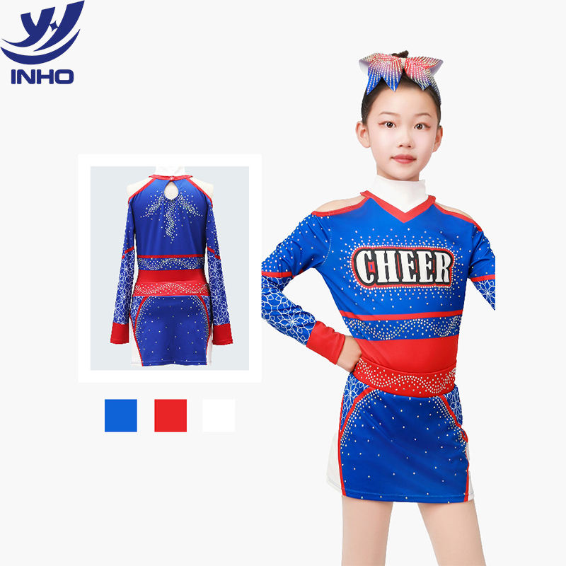 Custom Logo Cheerleading Uniform Slim Fit Performance Skirt Set No Fade ...