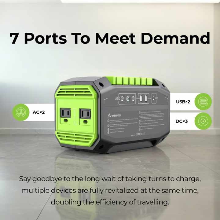 Portable 200W Smart Power Station with Solar Panel Car Source Outdoor ...