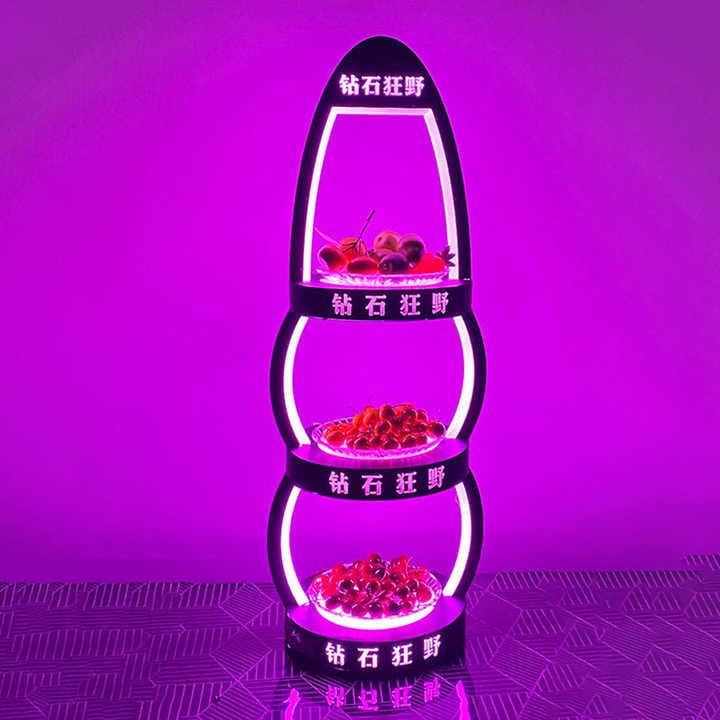 LED Fruit Plate Display Tray with Painted Iron & Silicone Colorful/Warm ...