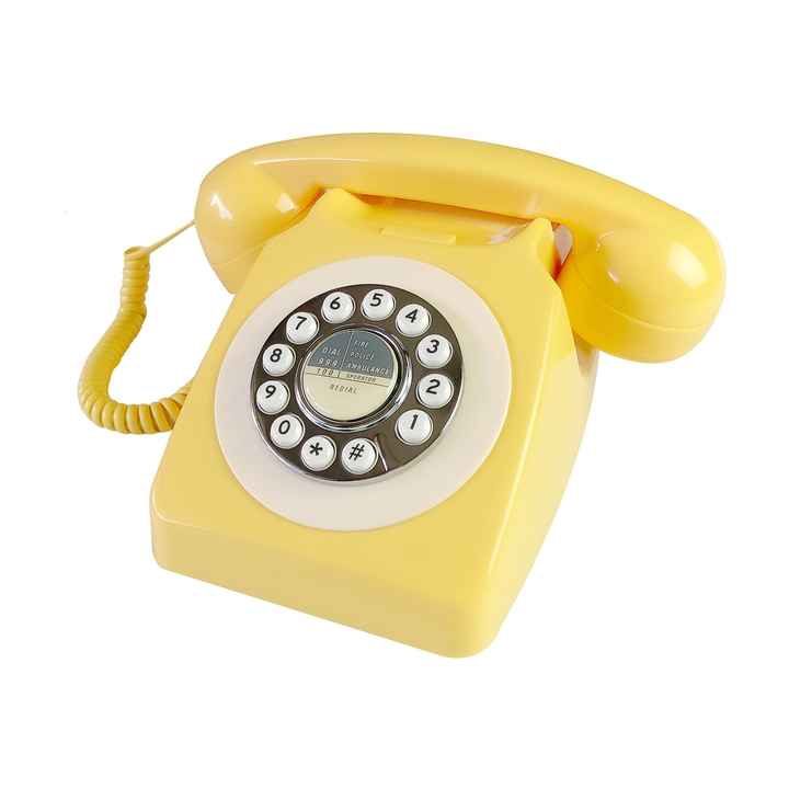 Blue Corded Phone - Retro Telephone Style from 1960s