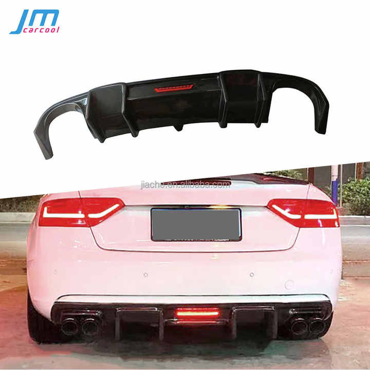 Carbon Fiber Rear Bumper Lip Diffuser With Light for Audi A5 Standard ...