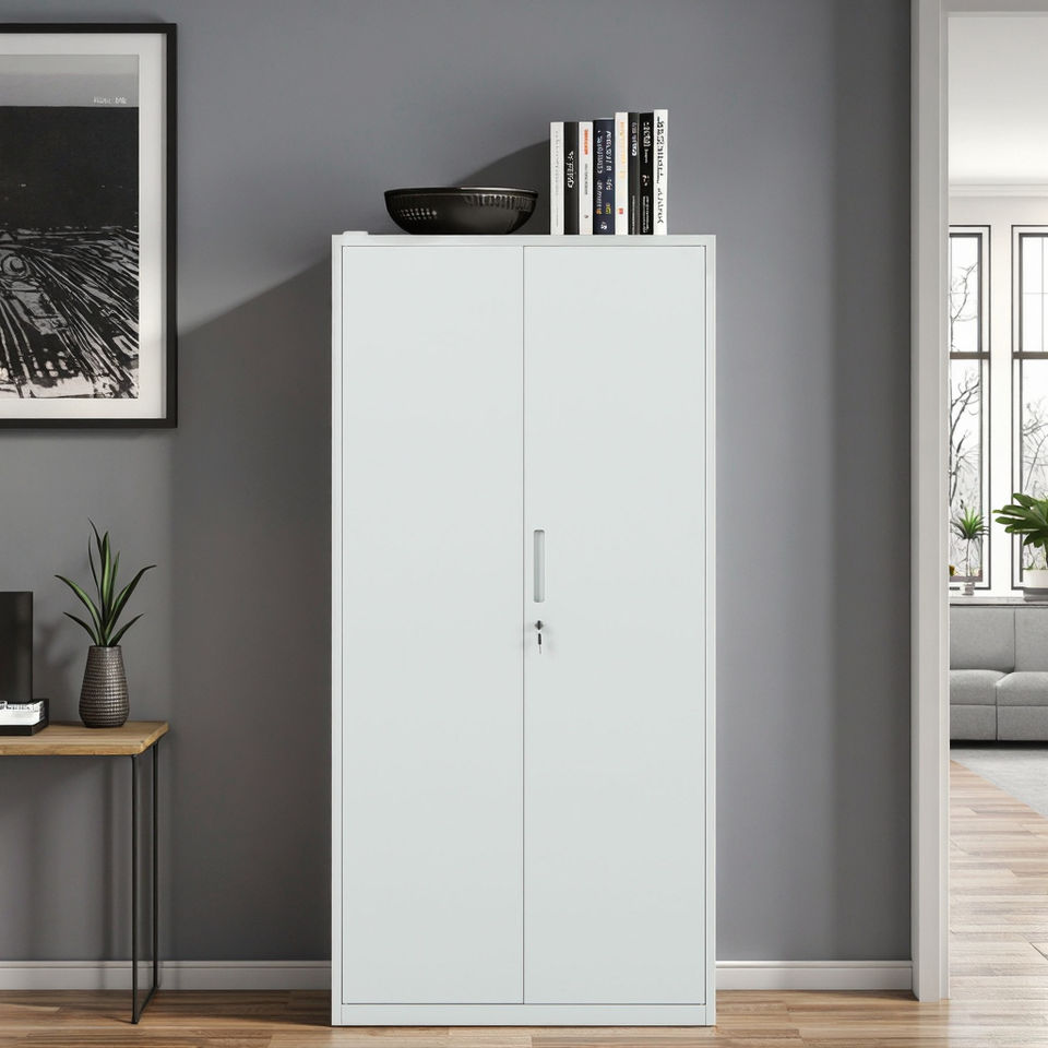 Must-Have 2 Door Steel Filing Cabinet 4-Tiers Metal File Storage ...