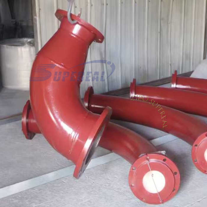 Wear SiSiC Ceramic Lining Pipe , Elbow , Tube With Lining Silicon ...