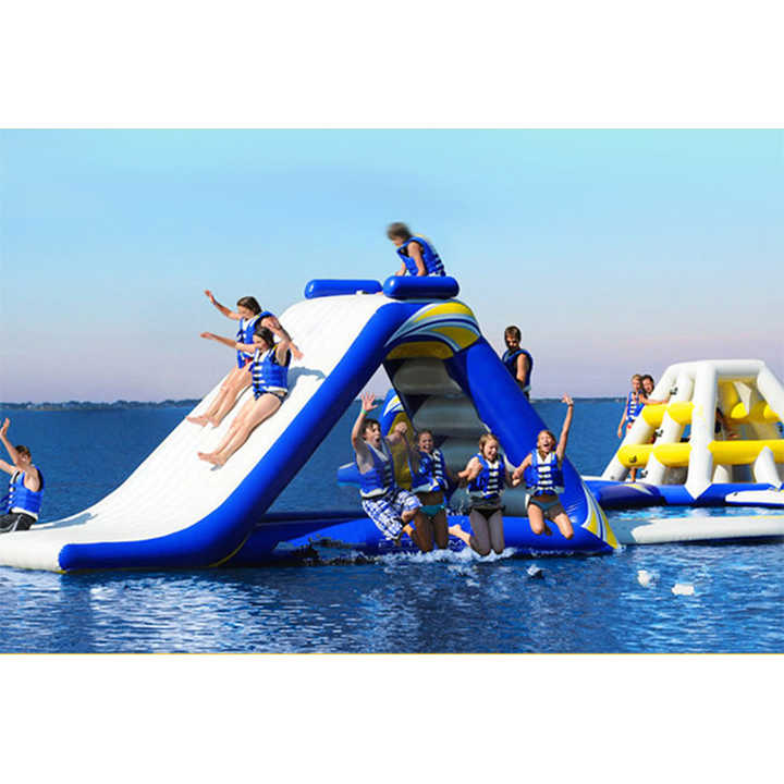 Climbing Floating Water Tower Inflatable Floating Triangle Water Slide ...