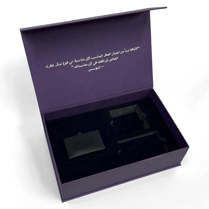 Luxury Printing Purple Gift Box Perfume Bottle Vip Card Paper Box ...