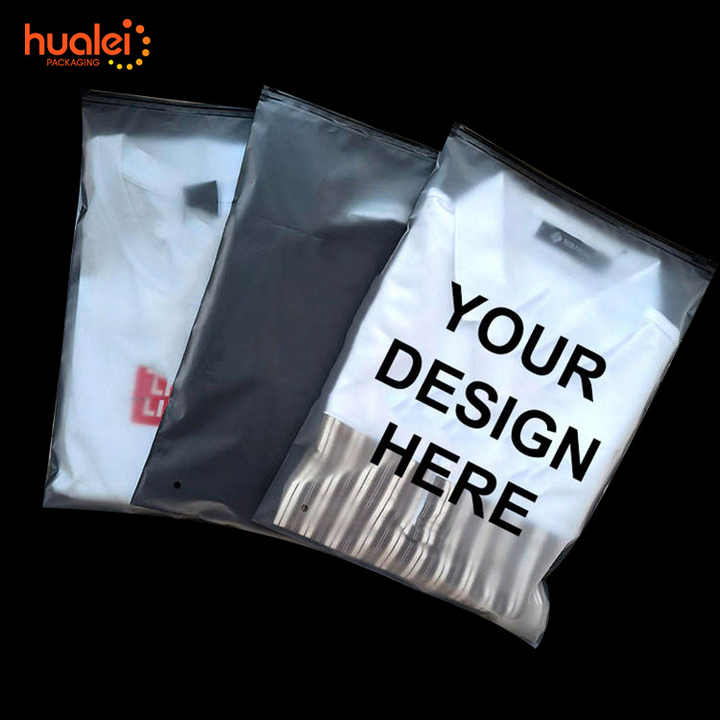 Custom Biodegradable Plastic Packaging Bags T Shirt Frosted Zipper Bag ...
