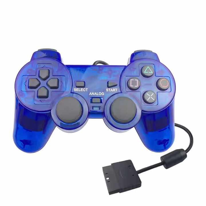 Transparent Wired Gamepad for PS2 Joystick Vibration Motor Gaming ...