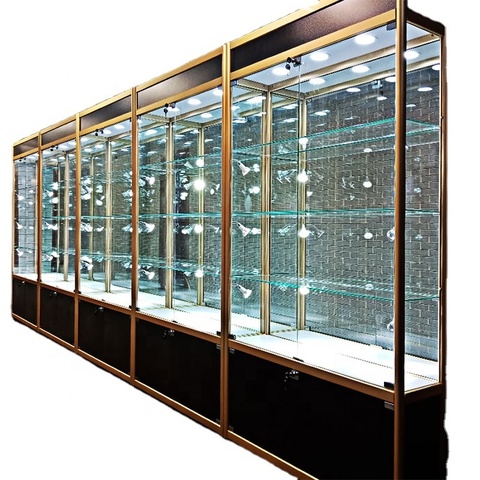 6ft Full Vision Glass Display Case with Colorful light base for Smoke ...