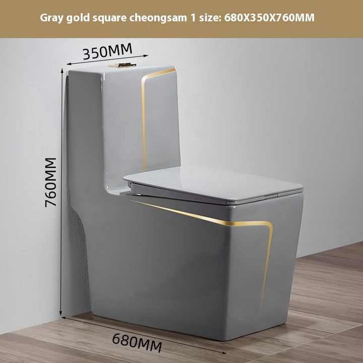 Modern Gray Square Ceramic Toilet with Siphon Water Pumping System Odor ...