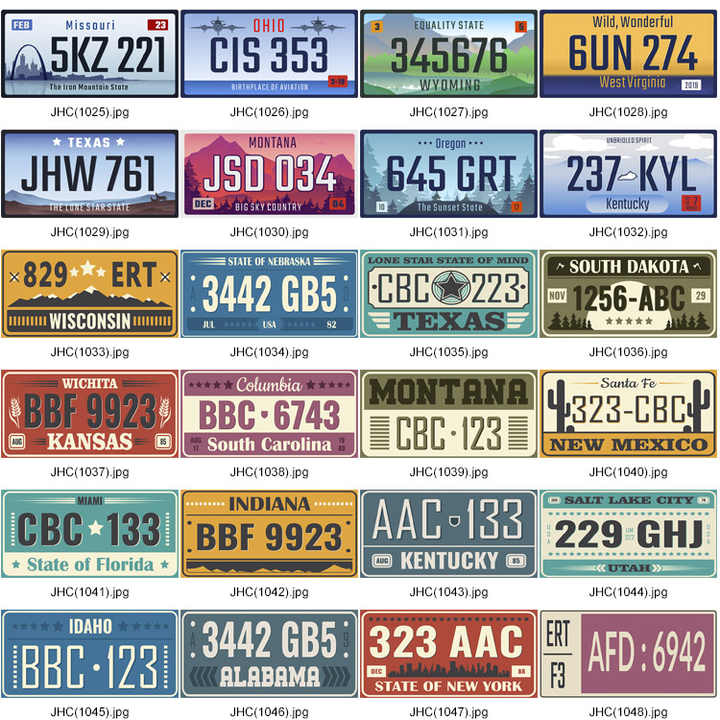 Vintage Metal Car License Plates - Perfect for Wall Decor