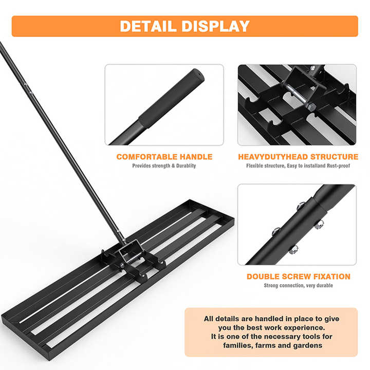 JH-Mech Lawn Horizontal Rake Sample Hot Sale Farm Tools Carbon Steel ...