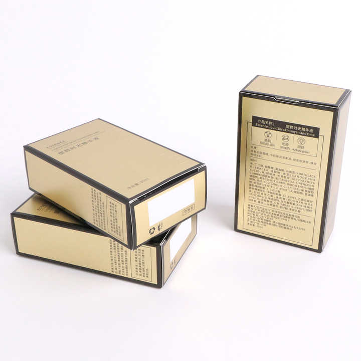 Custom Logo Gold Card Paper Foldable Cosmetic Product Packaging Paper ...