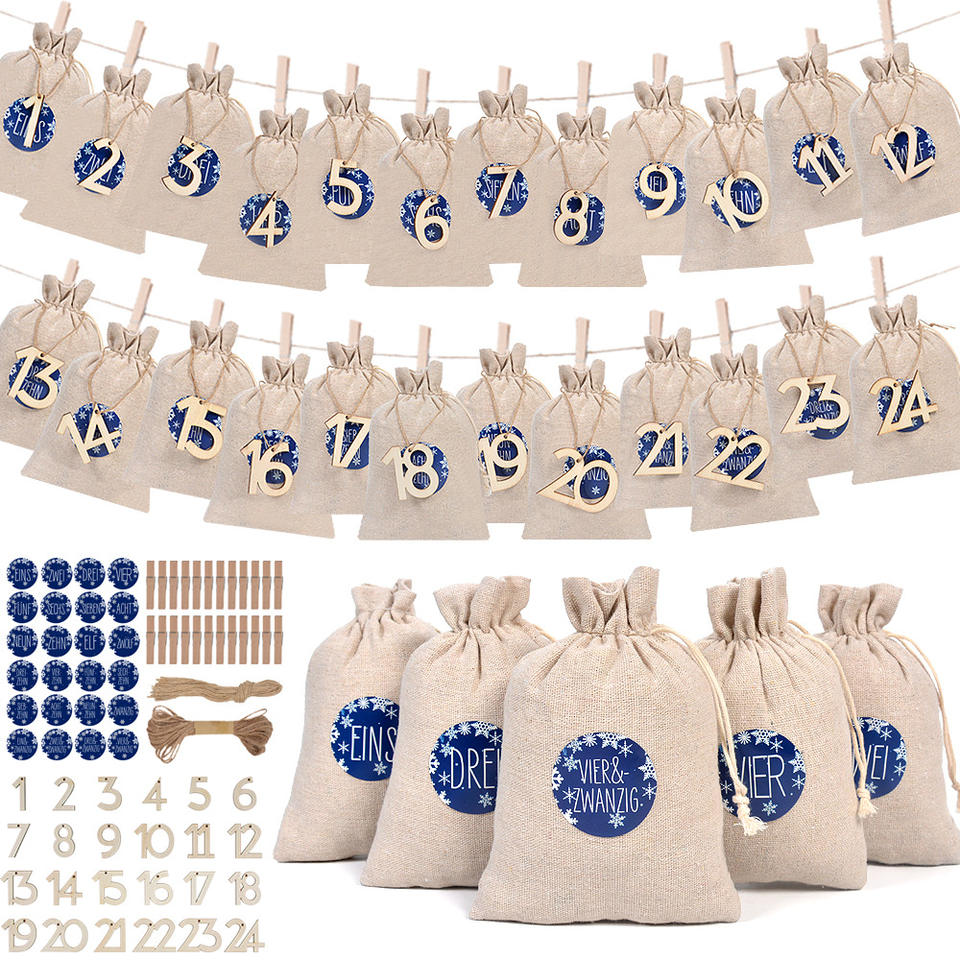 2026 Christmas Advent Calendar Countdown Digital Bag Cotton Cartoon ...