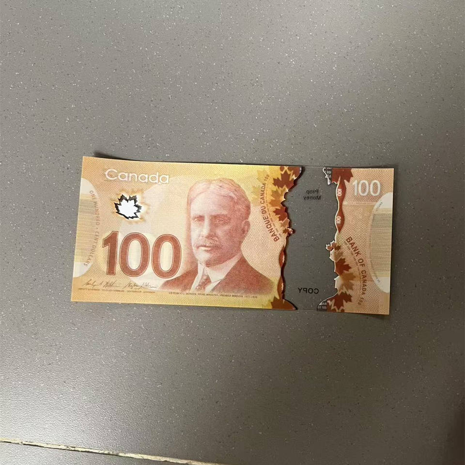Movie-prop-money-canadian Souvenir Clear Polymer Paper
