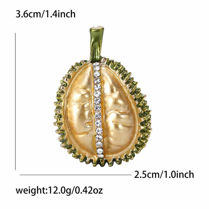 New Creative Rhinestone Durian Brooch, Cute Versatile Accessory Badge ...