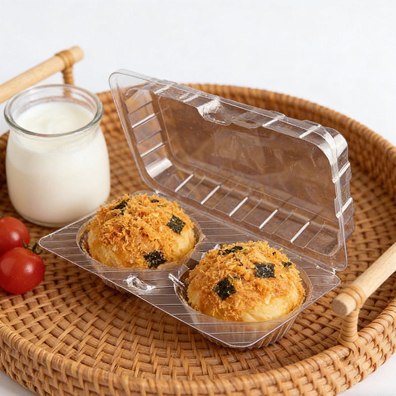 Disposable PET Clear Plastic Egg Tart Storage Box Food Container 2 ...
