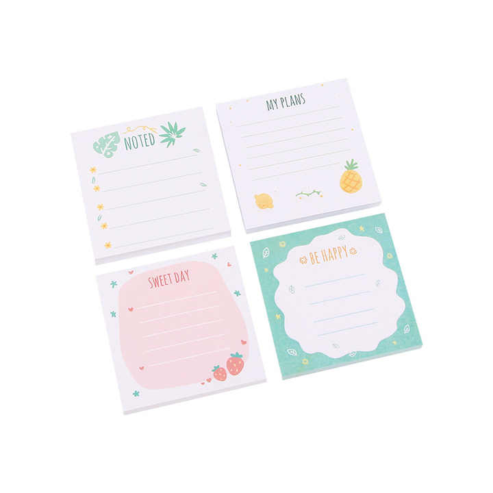 Customized Pattern Shape Square Memo Pad Back Card Journal Sticky Pad ...