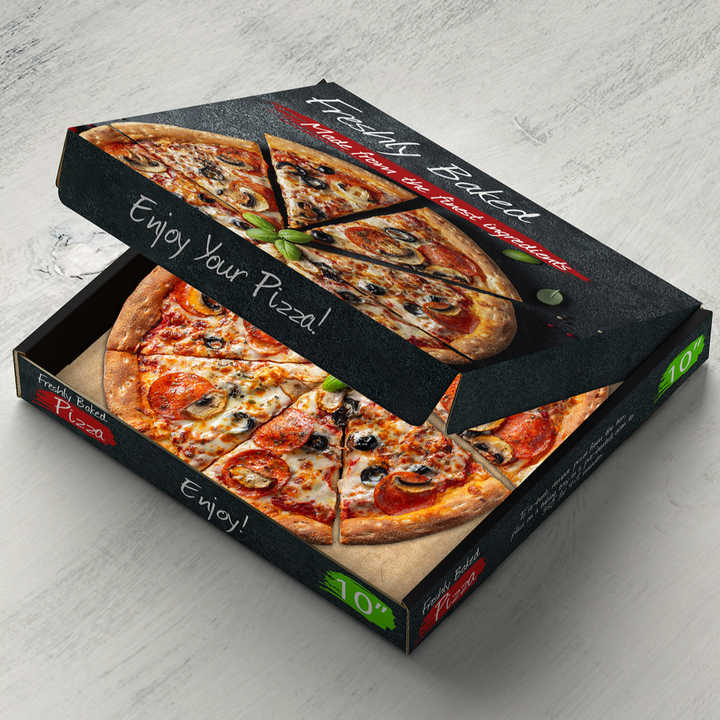 Custom Printed Reusable 12 Inch Pizza Carton Box Black Pizza Box 14X14 ...