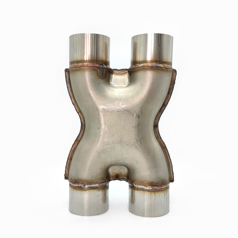 Stainless Steel 4 Way X Pipe Exhaust Modified Four Connection Pipe 2.5 ...