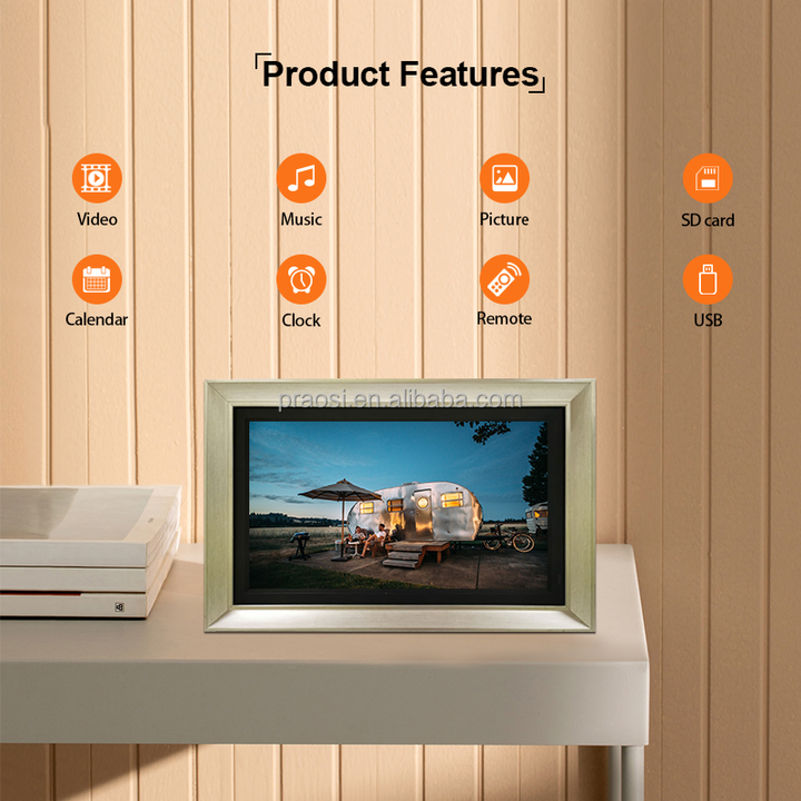 Custom Wooden Frame 18.5" 19" Digital Photoframe 1080P Slideshow Loop ...